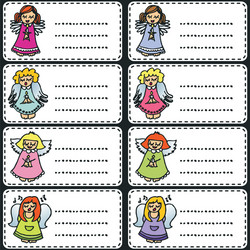 Angel sticker labels Royalty Free Vector Image