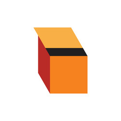 Open carboard happy unboxing symbol Royalty Free Vector