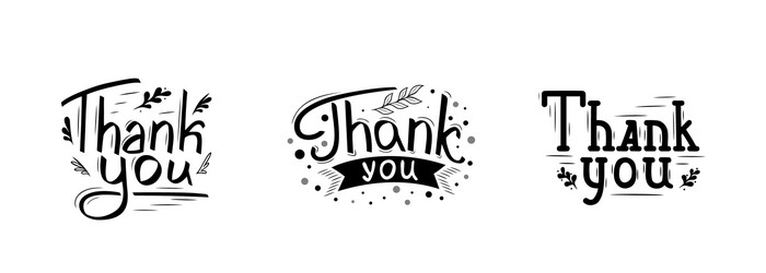 Thank you hand drawn lettering Royalty Free Vector Image