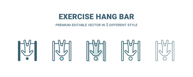 Exercise hang bar icon outline and filled Vector Image