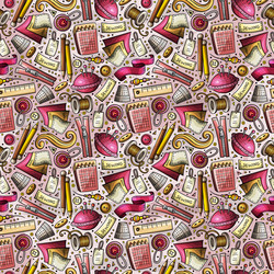 Handmade doodles seamless pattern Royalty Free Vector Image