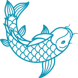 Carp fish icons top view Royalty Free Vector Image