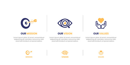 Mission vision values infographic banner template Vector Image
