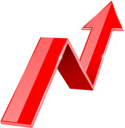 Red moving up arrow Royalty Free Vector Image - VectorStock