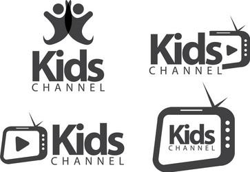 Kids channel logo template design Royalty Free Vector Image