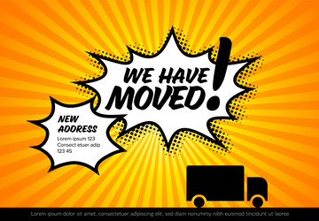 We are moving minimalistic yellow flyer template Vector Image