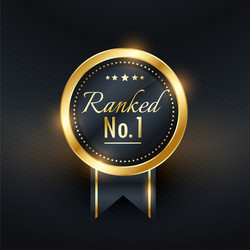 No 1 leadership business golden label design Vector Image