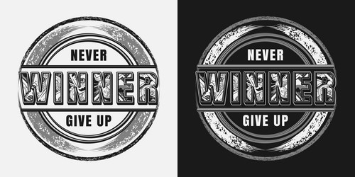 Round label with word winner paint brush strokes Vector Image