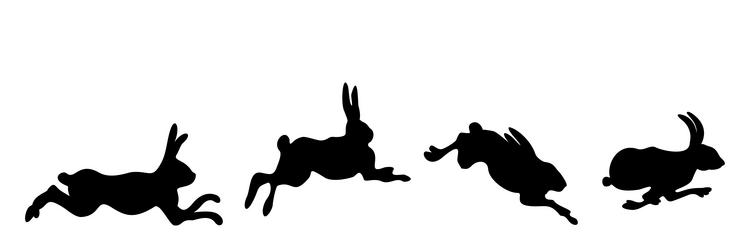 Rabbit silhouette Royalty Free Vector Image - VectorStock