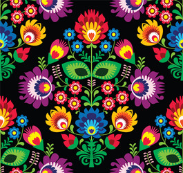 Seamless traditional floral polish pattern Vector Image