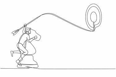 Single one line drawing accuracy businessman Vector Image