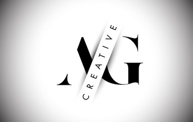 Ag a g letter logo design with a creative cut Vector Image