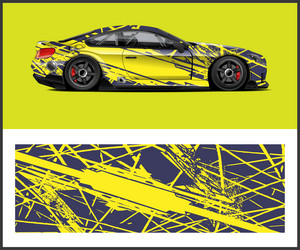 Yellow racing car wrap design custom livery Vector Image