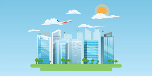 Horizontal Banner with Megapolis Vector Images (over 100)