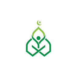 Islamic school icon design Royalty Free Vector Image