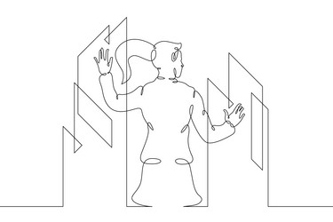 It technology manager engineer programmer drawing Vector Image