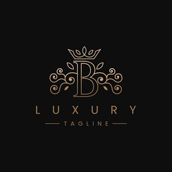 B luxury letter logo design Royalty Free Vector Image