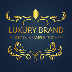 Luxury brand gold text template modern design vect
