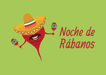 Noche de rabanos poster Royalty Free Vector Image