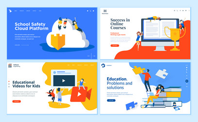 Online education poster concept design Royalty Free Vector