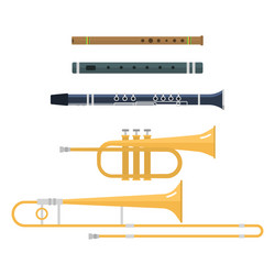 Wind instruments in sketch and cartoon style Vector Image