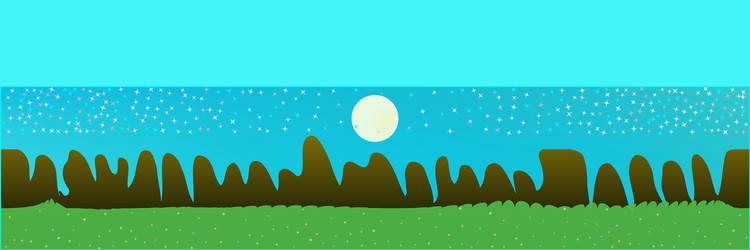 Cyan sky and mountains landscape Royalty Free Vector Image