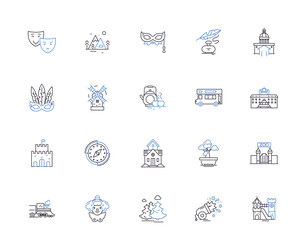 History outline icons collection past timeline Vector Image