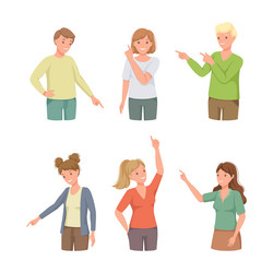 People character indicating something pointing Vector Image