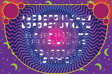Psychedelic typeface Royalty Free Vector Image