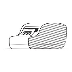 Bar code printer hand drawn label Royalty Free Vector Image