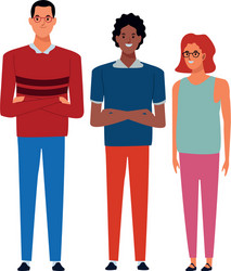 Group people avatar cartoon character Royalty Free Vector