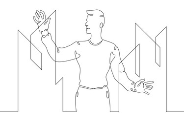 It technology manager engineer programmer drawing Vector Image