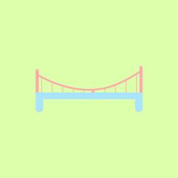 Metal cable suspension bridge modern Royalty Free Vector