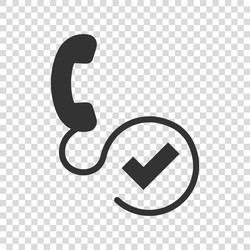 Phone check mark icon in flat style smartphone Vector Image