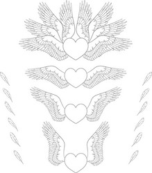Feather fireworks heart Royalty Free Vector Image