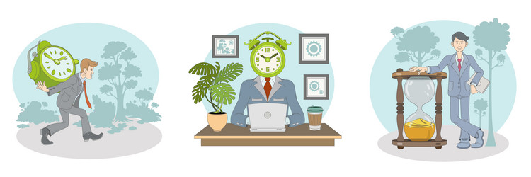 Time management working hours concept Royalty Free Vector