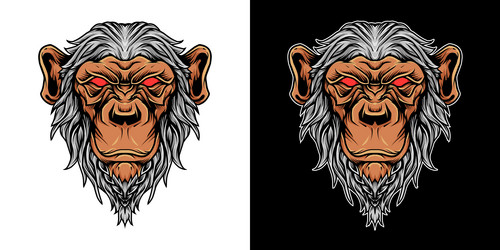 Chimp medic head mascot logo Royalty Free Vector Image