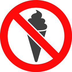 Forbidden ice-cream flat icon symbol Royalty Free Vector