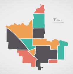 Modern city map - fresno california Royalty Free Vector
