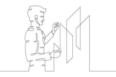 It technology manager engineer programmer drawing Vector Image