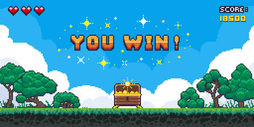 Congratulations game screen golden congrats sign Vector Image