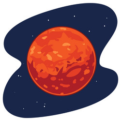 Planet mars cartoon drawing Royalty Free Vector Image
