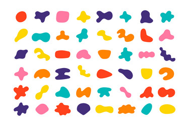 Set abstract organic irregular shapes Royalty Free Vector