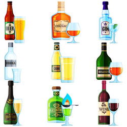 Alcohol borders Royalty Free Vector Image - VectorStock
