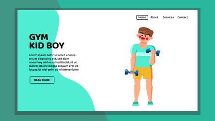 Exercising kid boy gym Royalty Free Vector Image