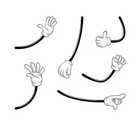 Cartoon hand in white glove gesturing waving Vector Image