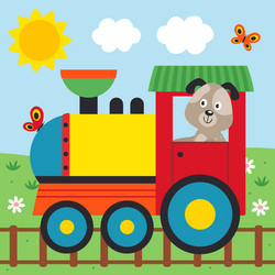 Animals by train Royalty Free Vector Image - VectorStock