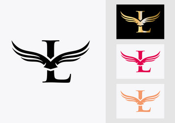 Letter l wing logo design for freight Royalty Free Vector