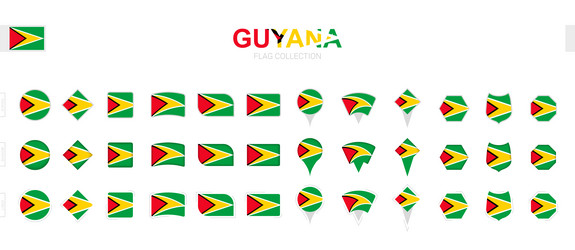 Flags of guyana collection of guyana Royalty Free Vector