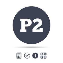 Parking second floor icon car p2 symbol Royalty Free Vector